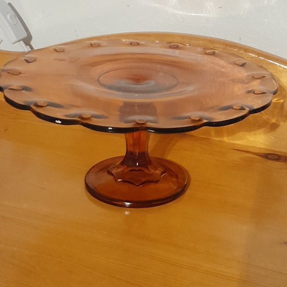 Indiana Glass | Kitchen | Vintage Indiana Amber Cake Stand | Poshmark